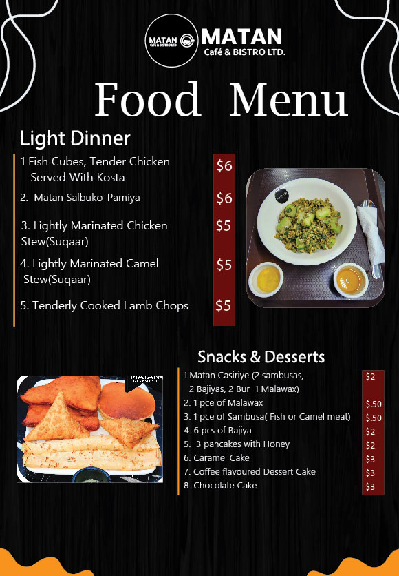 Menu – Matan Café and Bistro