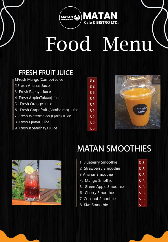 Menu – Matan Café and Bistro