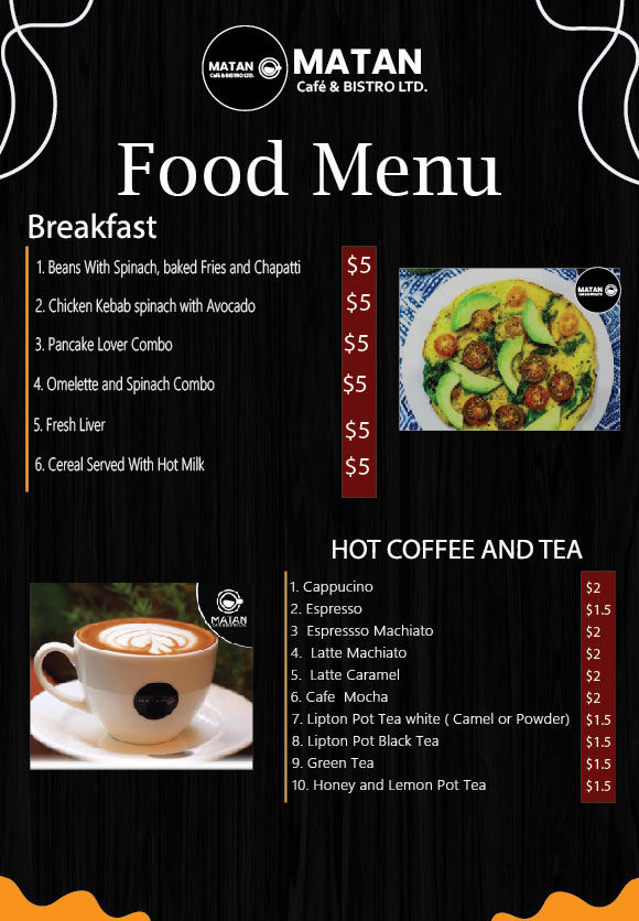 Menu – Matan Café and Bistro